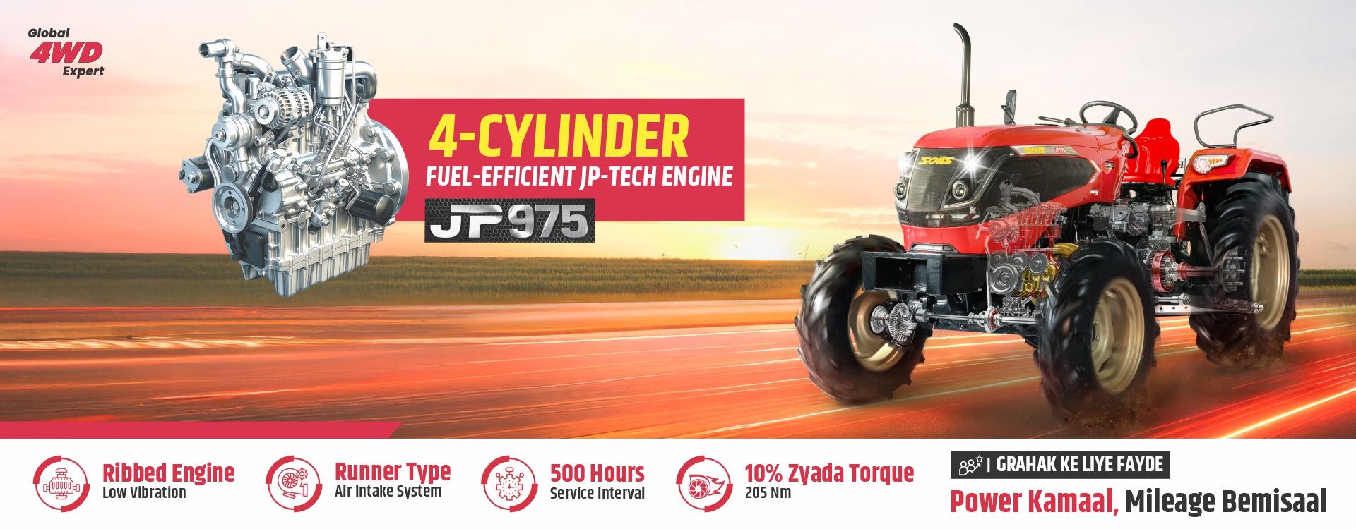 Solis JP 975 | Best Tractor for 14.9 x 28 Tyre Size